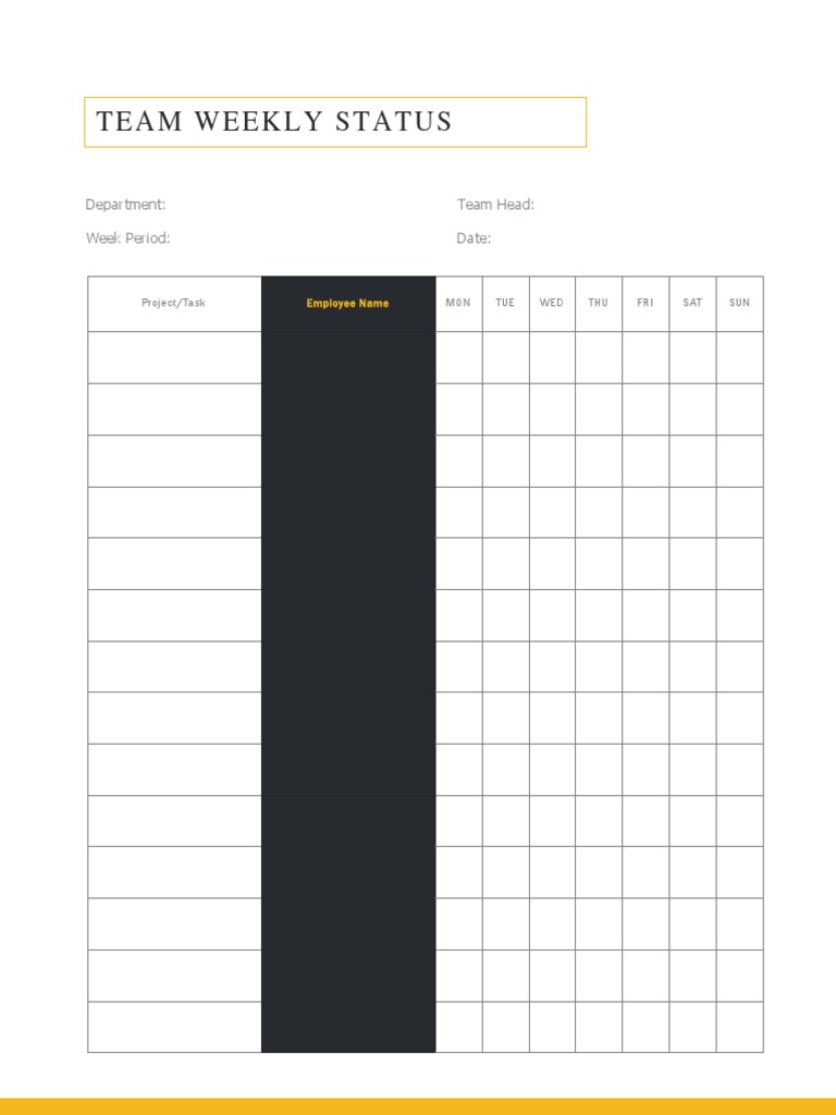 Team Weekly Status Report Template | PDF