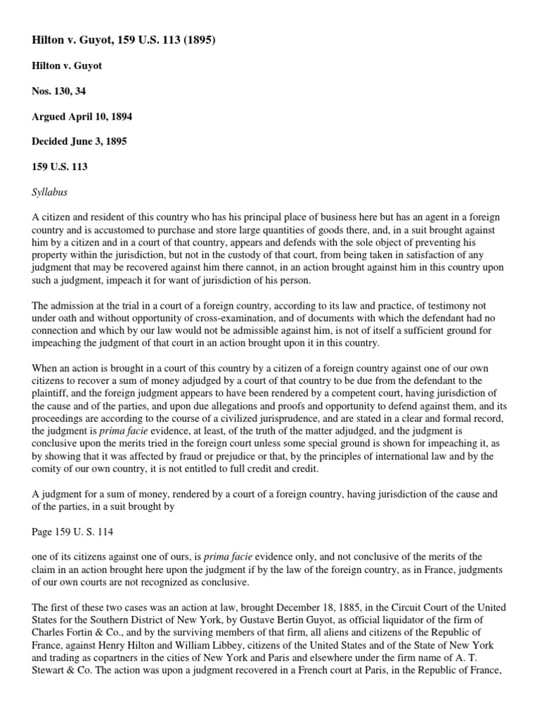 Analysis of a 1895 U.S. Supreme Court Case Regarding the Enforceability ...