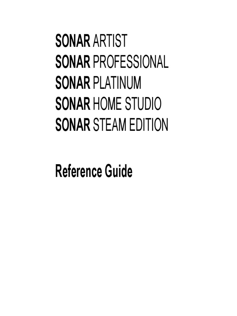 Sonar Reference Guide Pdf Synthesizer Digital Audio 