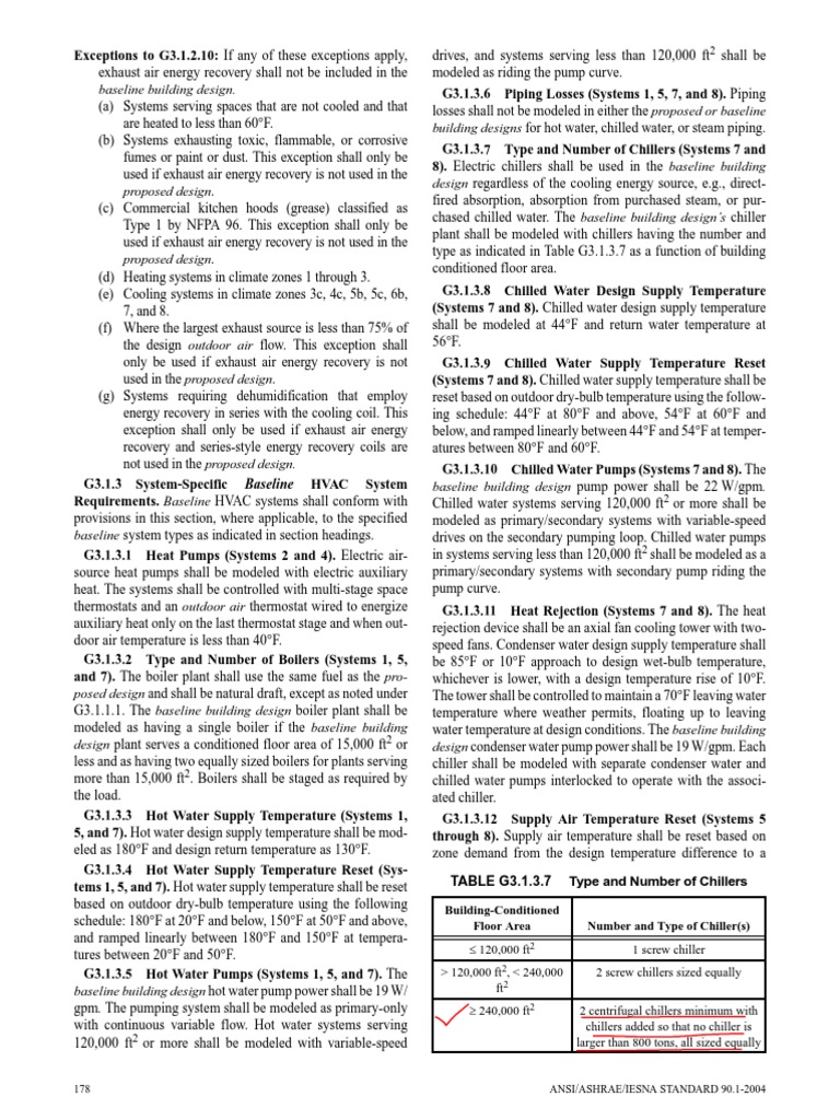 Chiller Type From ASHRAE 90 1 | PDF | Thermostat | Hvac