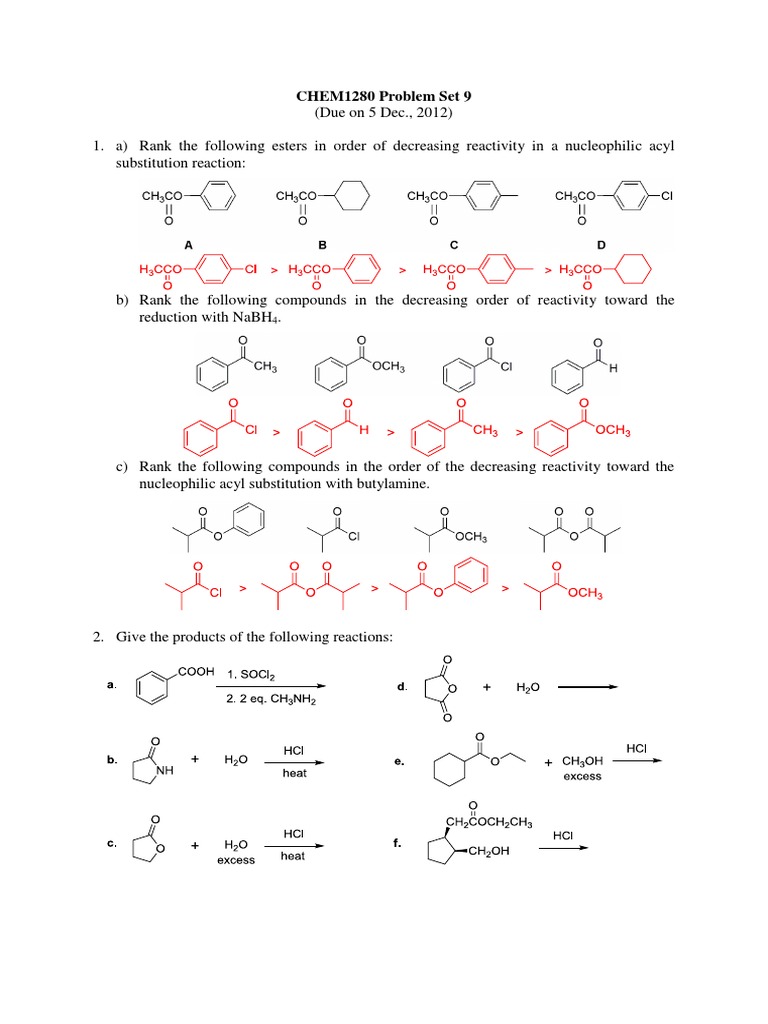 Problem Set 9 Solution PDF | PDF