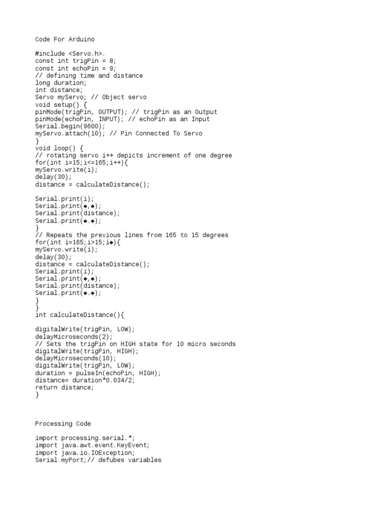 Arduino Sensor Code and Processing | PDF | Trigonometric Functions | String (Computer Science)