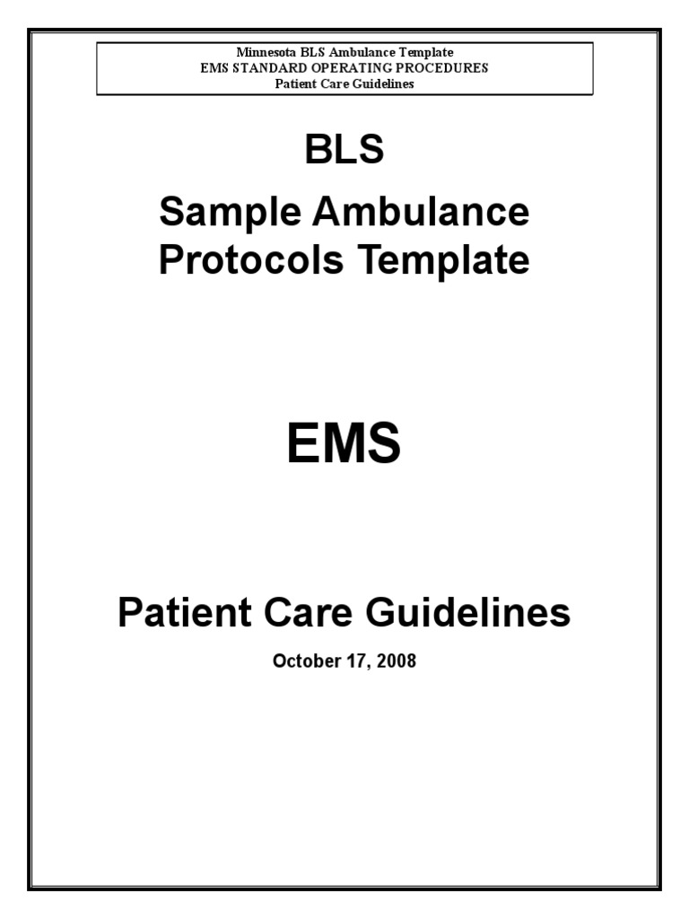 BLS Patient Care Guidelines | PDF | Emergency Medical Services ...