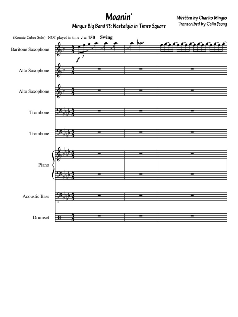 Moanin PDF | PDF | American Styles Of Music | Music Production