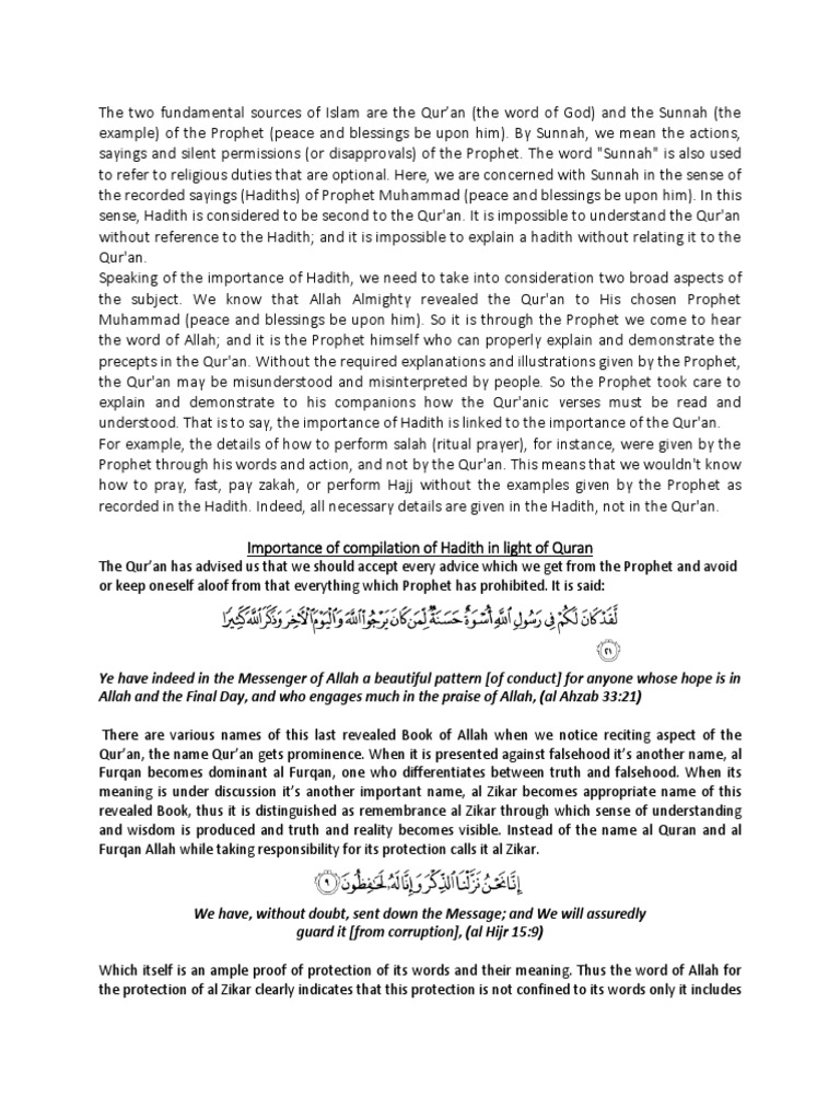 Compilation and Preservation of Hadith | Download Free PDF | Hadith ...