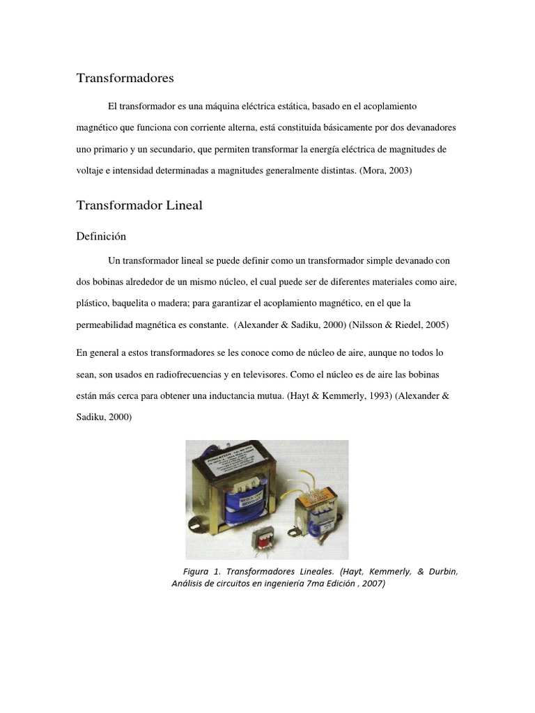 Transformador Lineal | PDF | Transformador | Inductor