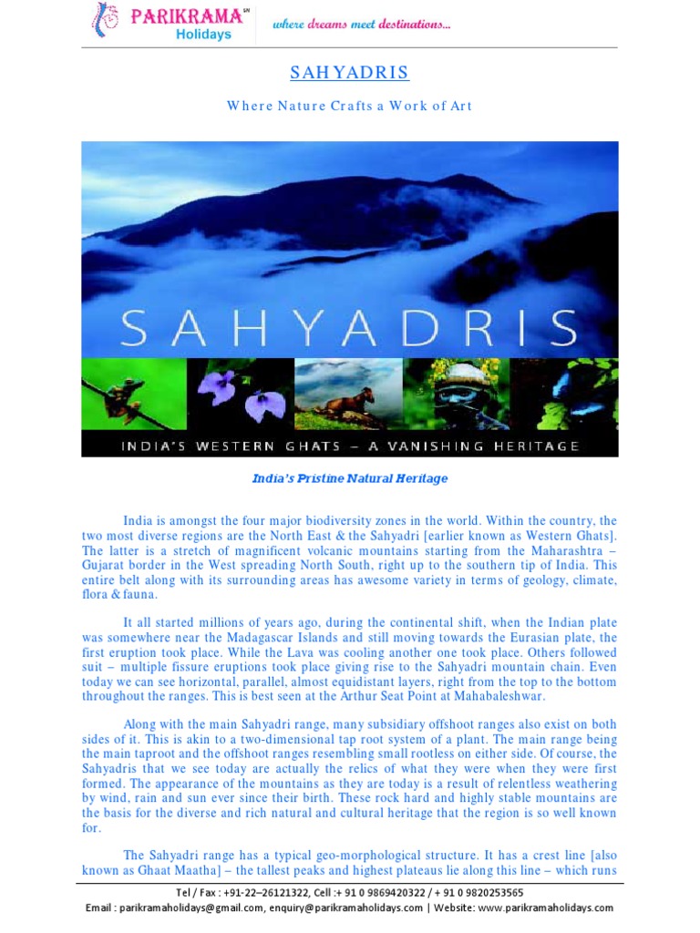 Wonders of Sahyadri | PDF | Cave | Rain