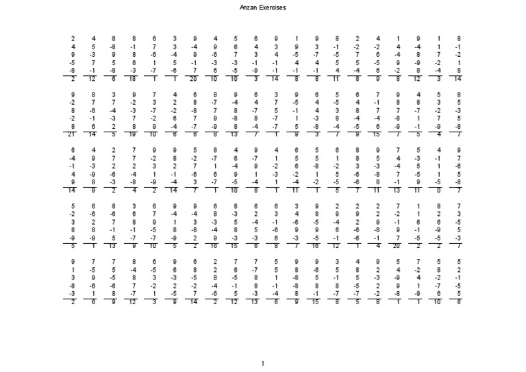 Anzan Exercises VLKx8b | PDF