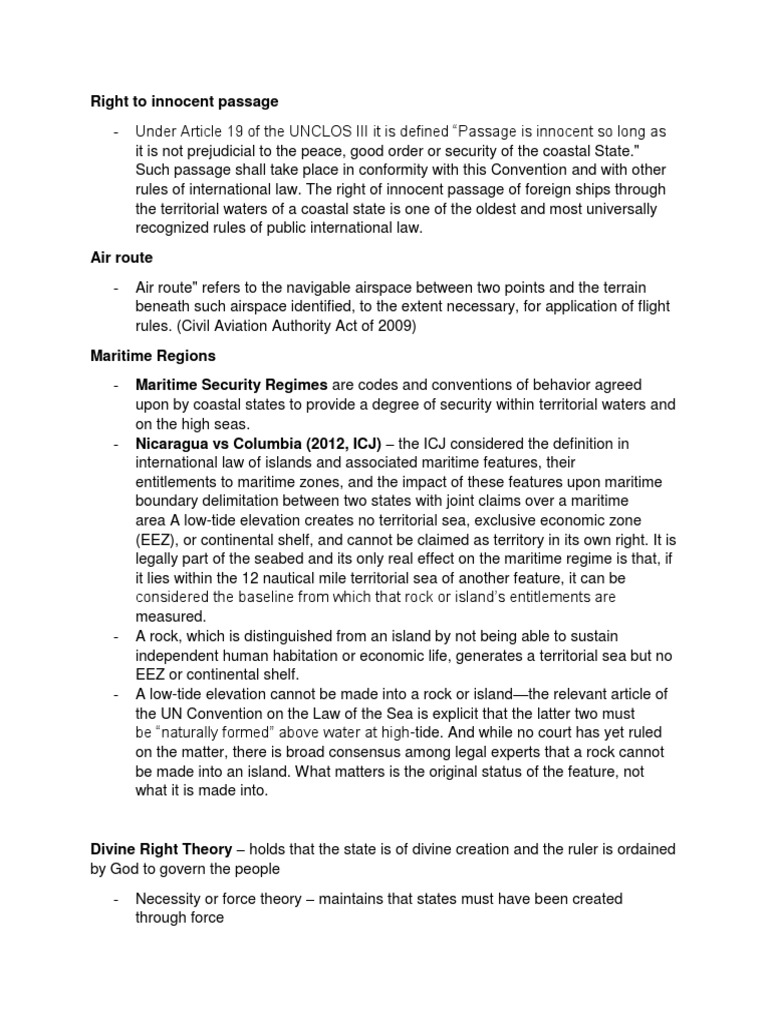Right To Innocent Passage | PDF | Territorial Waters | Oceans