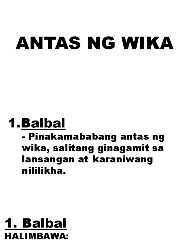 Antas NG Wika | PDF