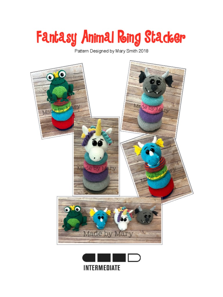 Ring Stacker Toy Fantasy Animals | PDF | Crochet | Textile Arts