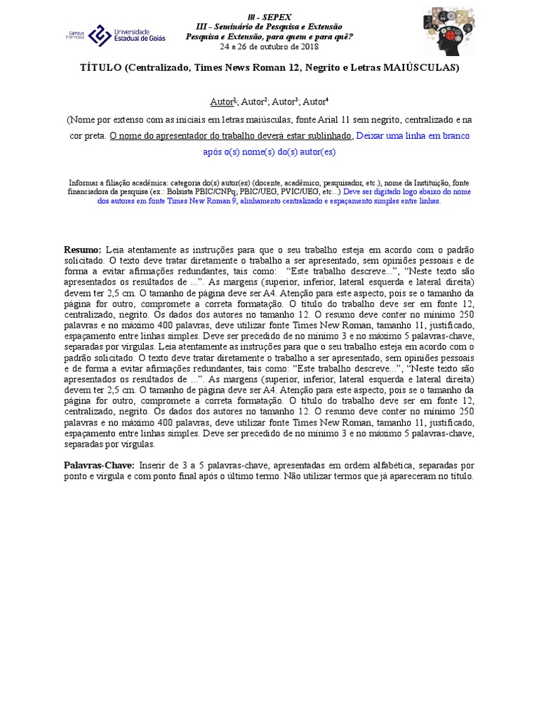 Modelo Resumo Simples | PDF