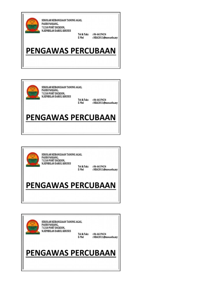 Pengawas Percubaan | PDF