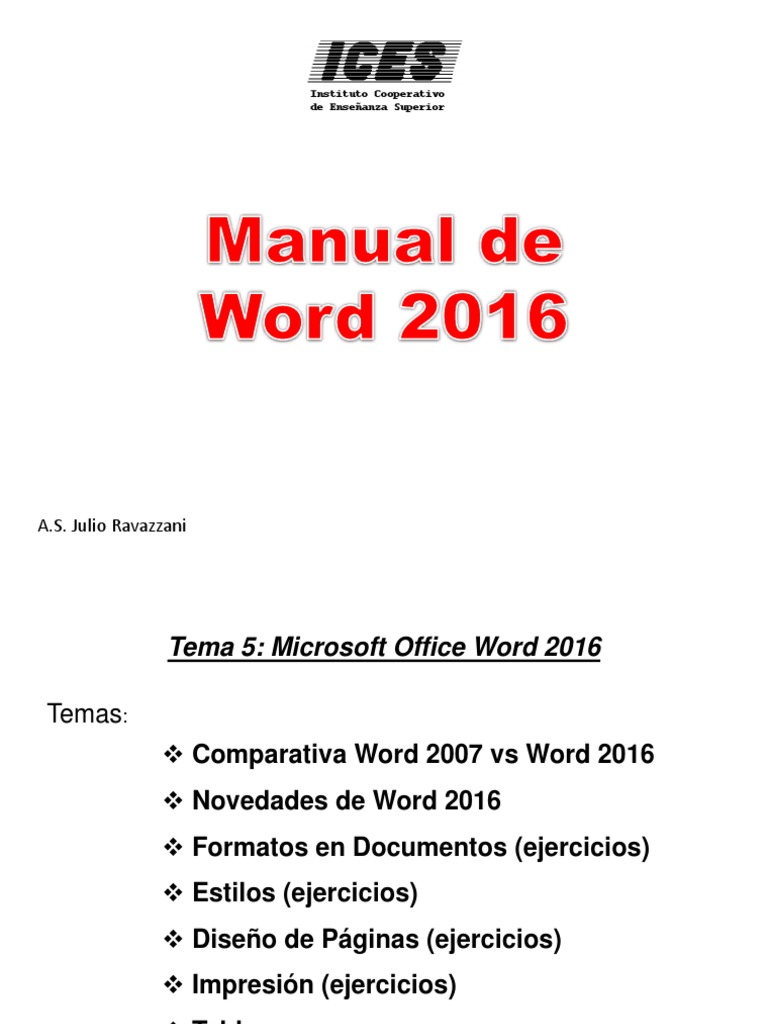 Manual Word 2016 | PDF | Microsoft Word | Aplicación movil