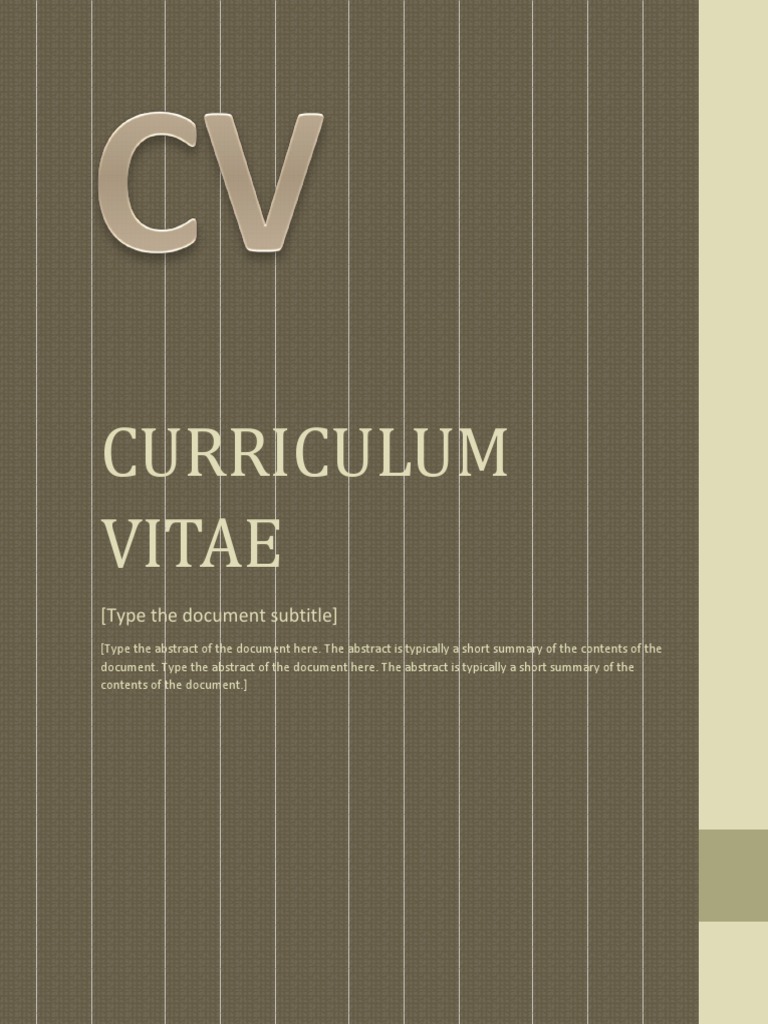 Curriculum Vitae: (Type The Document Subtitle) | PDF | Page Layout | Computing