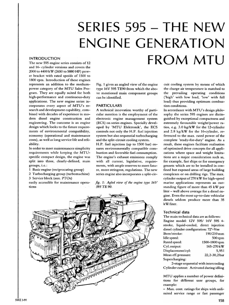 Engine Serie 595 Van MTU | PDF