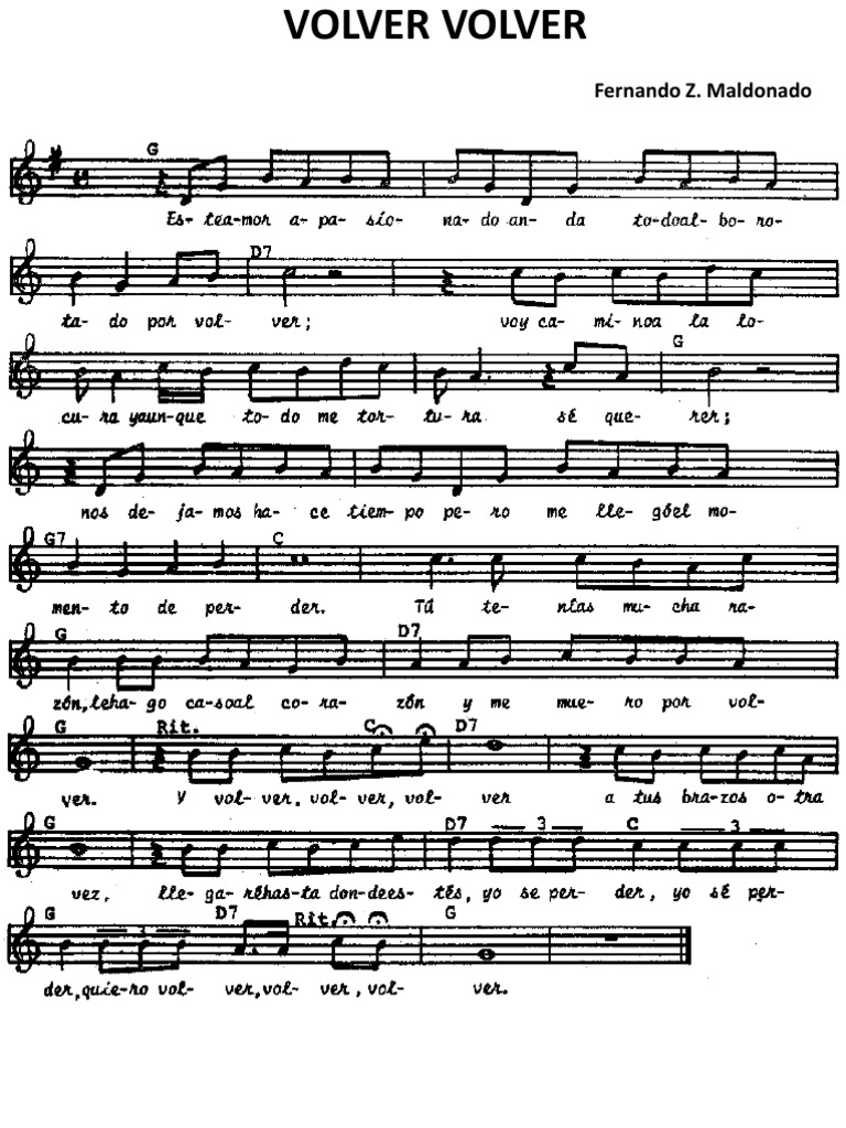 Volver Volver Score | PDF