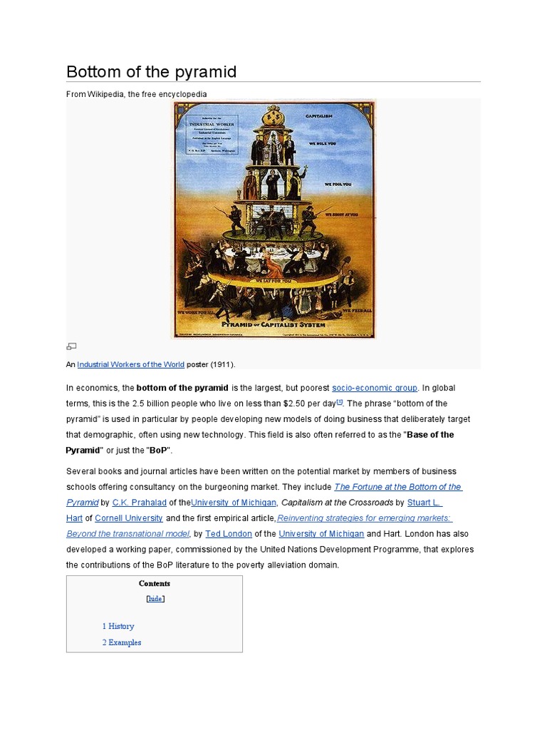 The Emergence of the Bottom of the Pyramid Concept: Targeting the ...