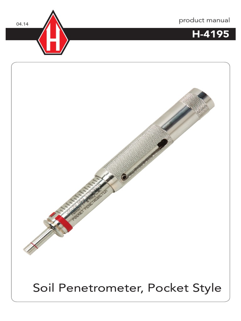 Pocket Penetrometer User Manual | PDF | Soil | Clay