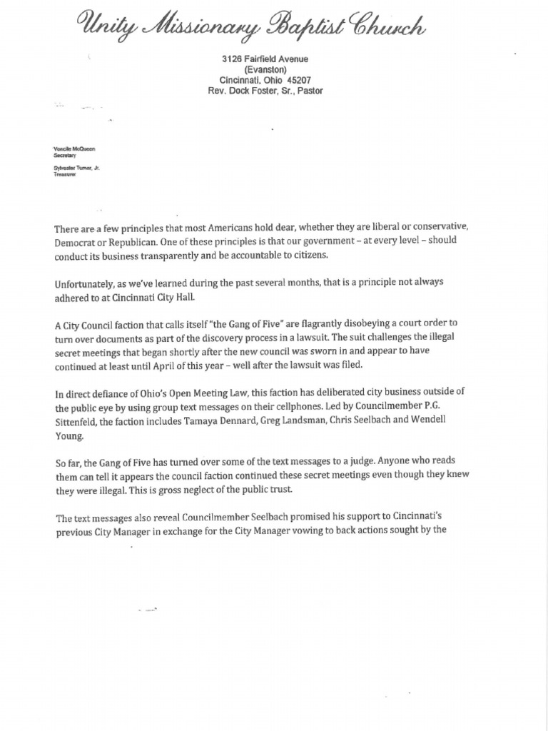 Baptist Ministers Letter | PDF