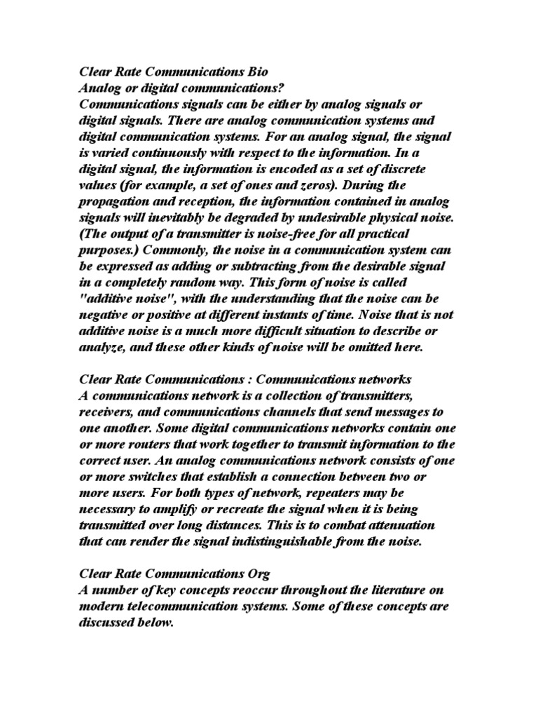 Clear Rate Comunications | PDF | Technology & Engineering