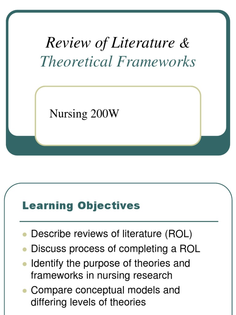 Review of Literature: Theoretical Frameworks | PDF | Conceptual Model ...