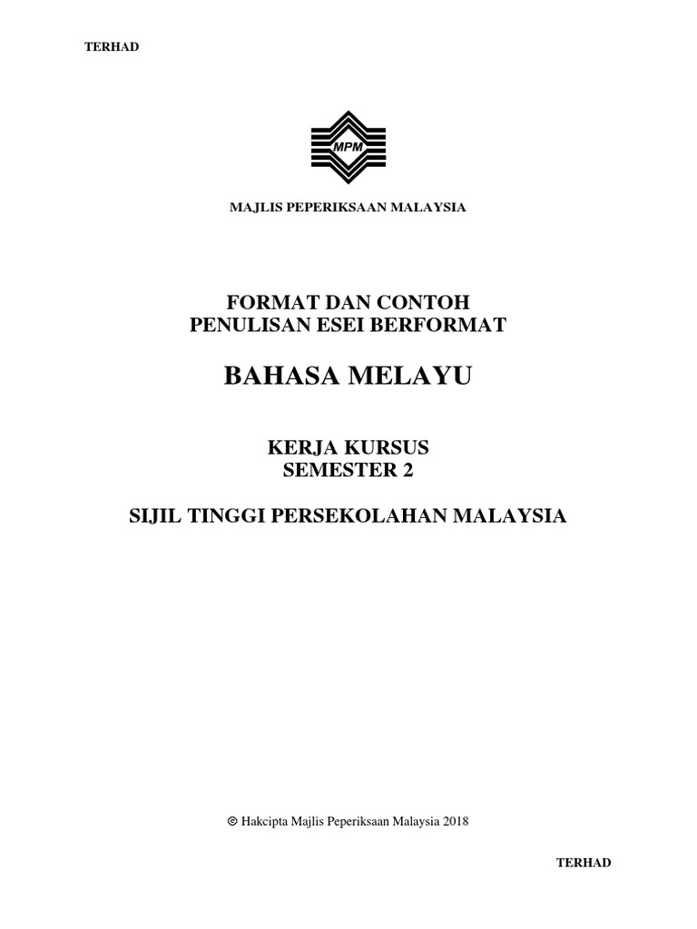 2.2 Manual Format Dan Contoh Penulisan Esei Berformat | PDF