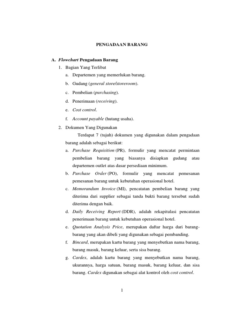 Flowchart Proses Pengadaan Barang | PDF