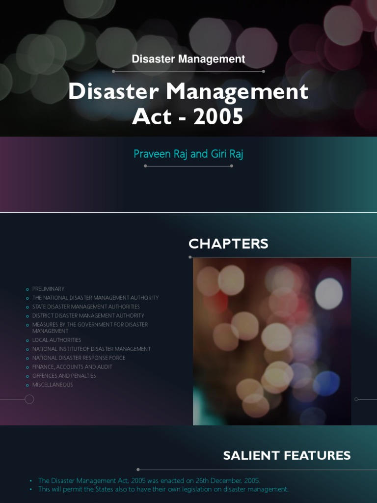 Disaster Management Act - 2005 | PDF | Emergency Management ...