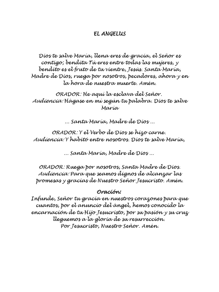 El Angelus Oracion | PDF