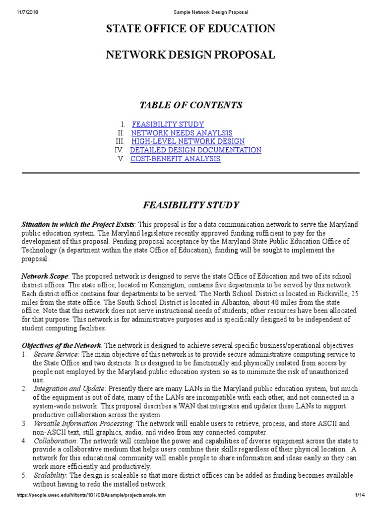 Sample Network Design Proposal PDF | PDF | Network Switch | Computer Network