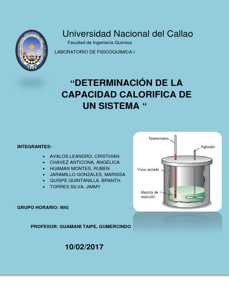 Determinación de La Capacidad Calorifica de Un Sistema | Entropía | Calor