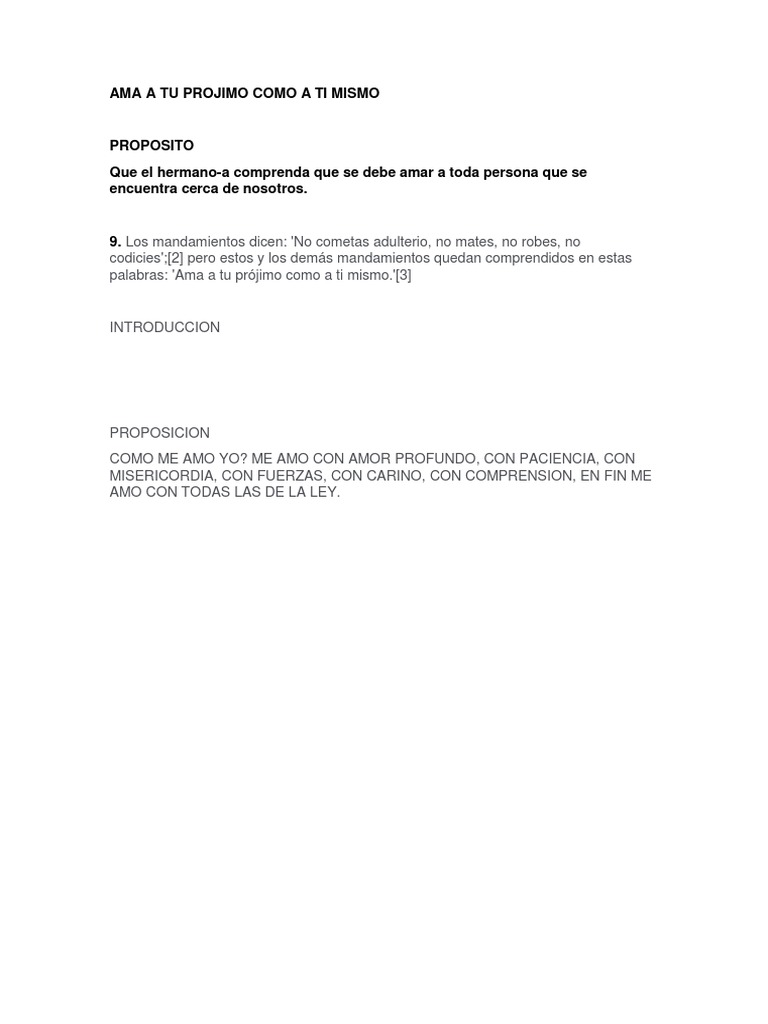 Ama A Tu Projimo Como A Ti Mismo | PDF | Ética religiosa | Textos ...