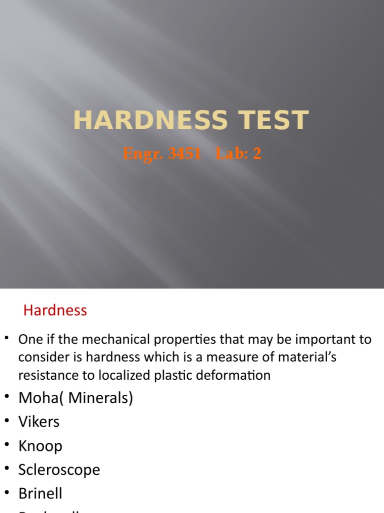Hardness Test Training | PDF | Hardness | Mechanical Engineering