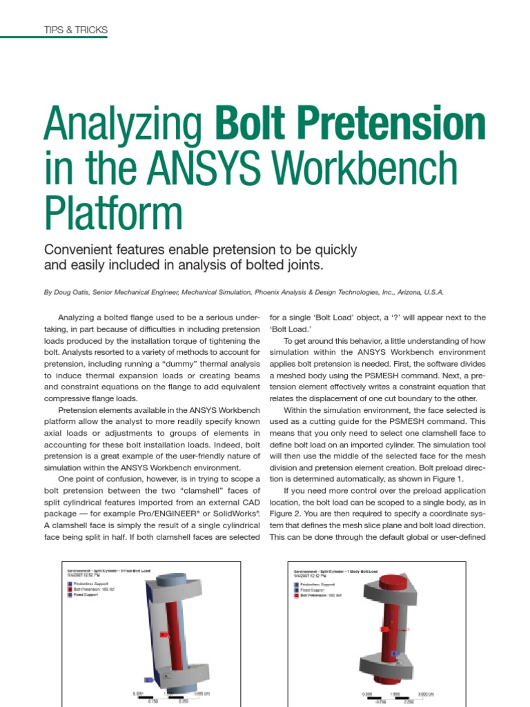 Bolt Pretension Ansys | PDF | Screw | Simulation