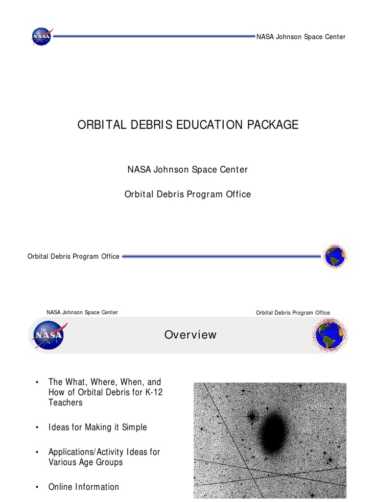 Orbital Debris Education Package | PDF | Space Debris | Nasa