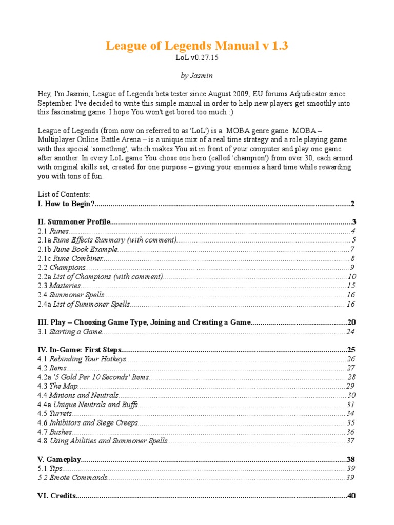 League of Legends Beginner's Manual | PDF | Leisure