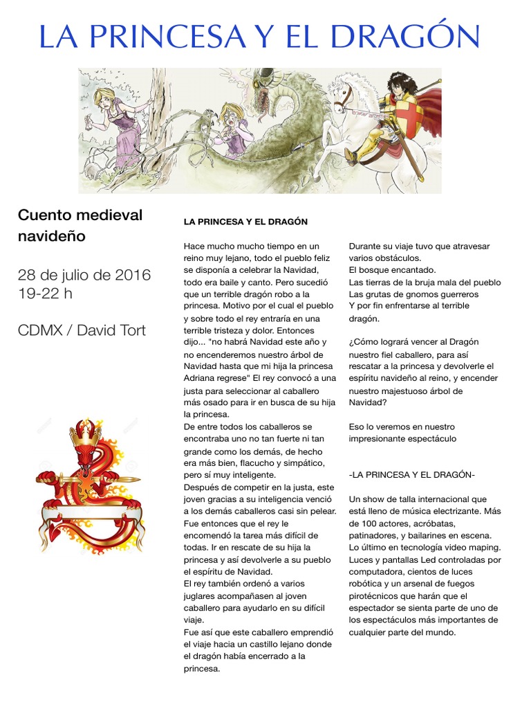 La Princesa y el Dragón: Cuento Navideño | PDF | Continuar | Navidad