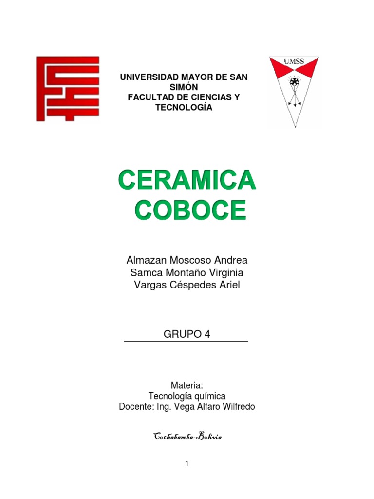 Ceramica Coboce (Grupo4) PDF | PDF | Arcilla | Cerámica