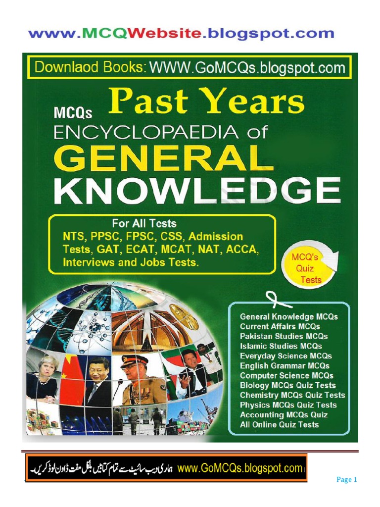 Pakistan General Knowledge MCQs Quiz | PDF | Organisation Of Islamic ...
