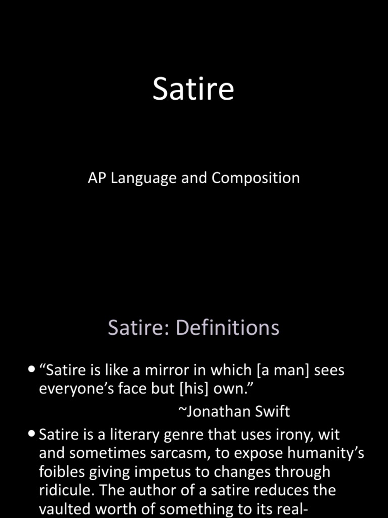 Satire Powerpoint | PDF | Satire | Irony