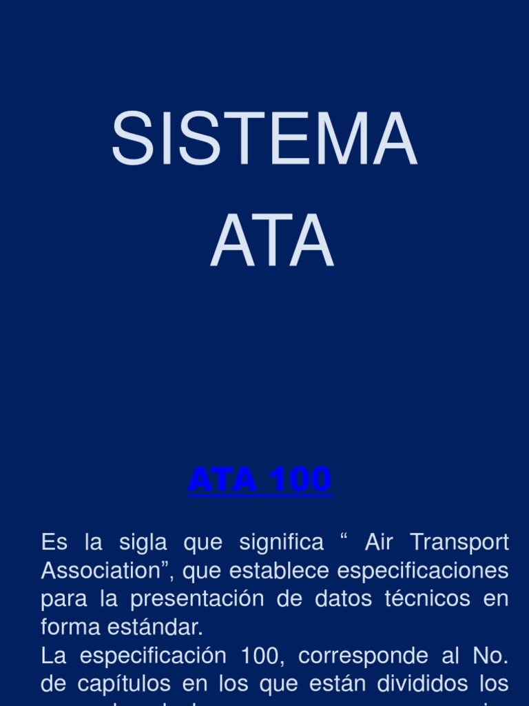 Significado y Estructura del ATA 100 | PDF | Aviación | Aeronave