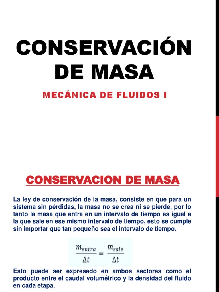 Conservación de Masa | PDF | Masa | Descarga (hidrología)