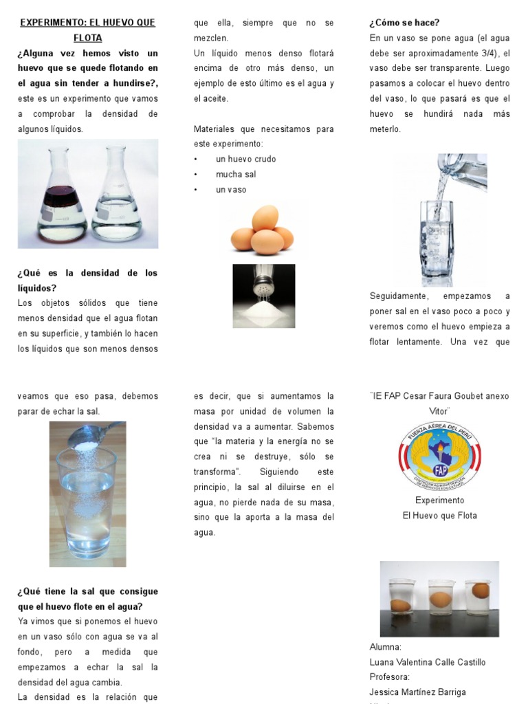 El Huevo Que Flota - Luana | Densidad | Líquidos