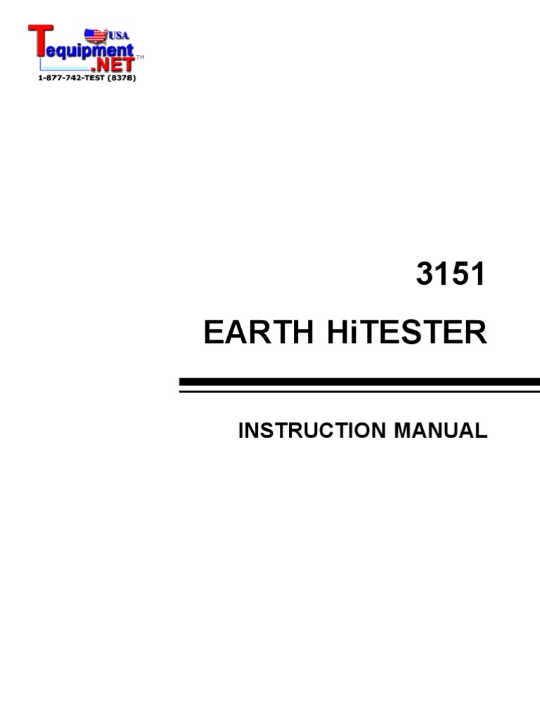 Earth Hitester - Instruction Manual | PDF | Alternating Current | Ac ...