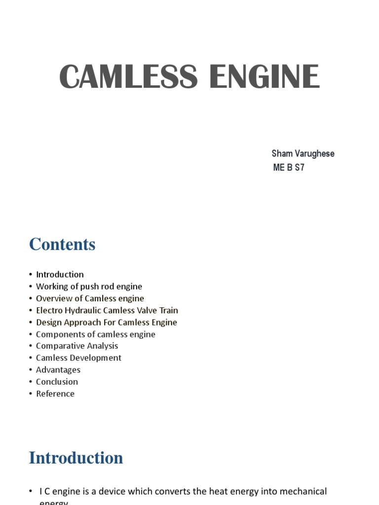 Camless Engine | PDF | Internal Combustion Engine | Transportation ...