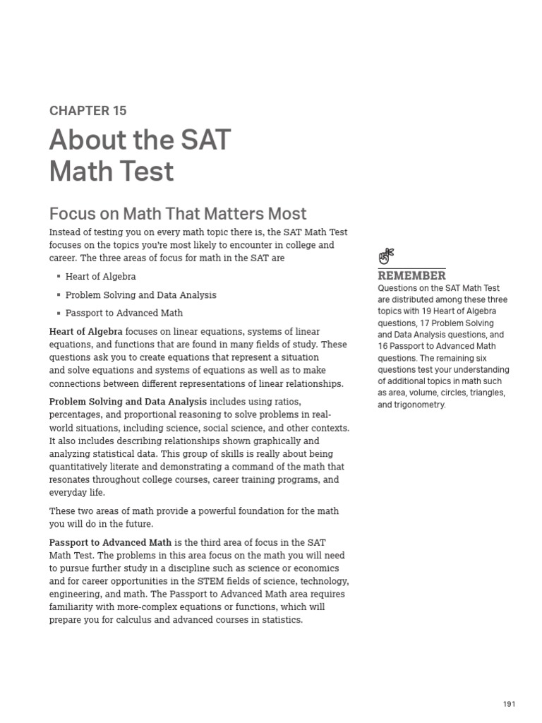 PDF Official Sat Study Guide About Math Test | PDF | Sat | Teaching ...