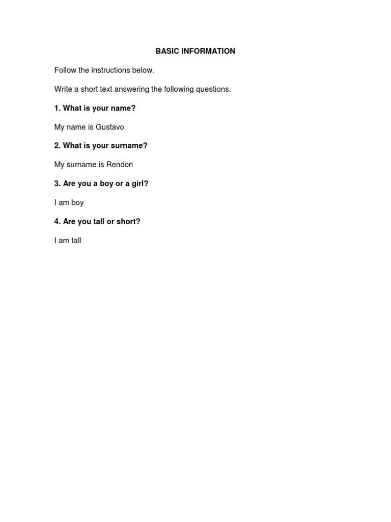 Gustavo Rendon's Basic Info | PDF