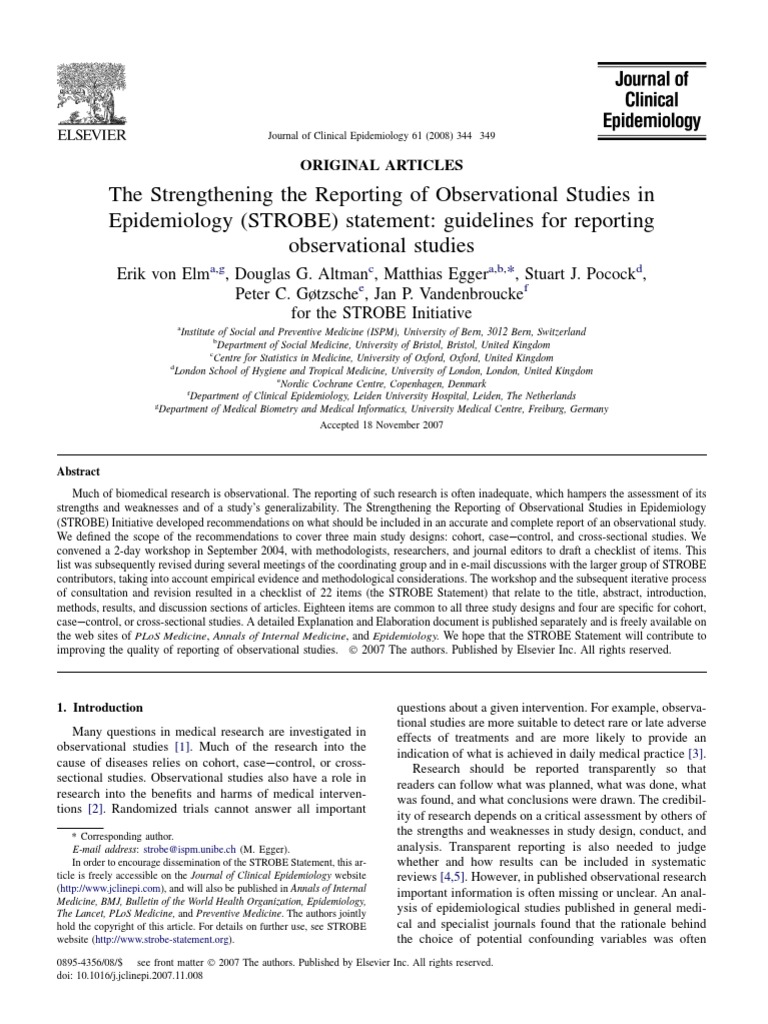 Strobe | PDF | Cohort Study | Confounding