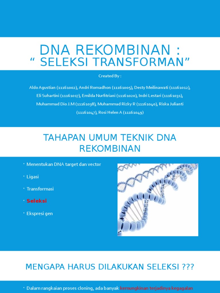 Dna Rekombinan | PDF | Sains & Matematika